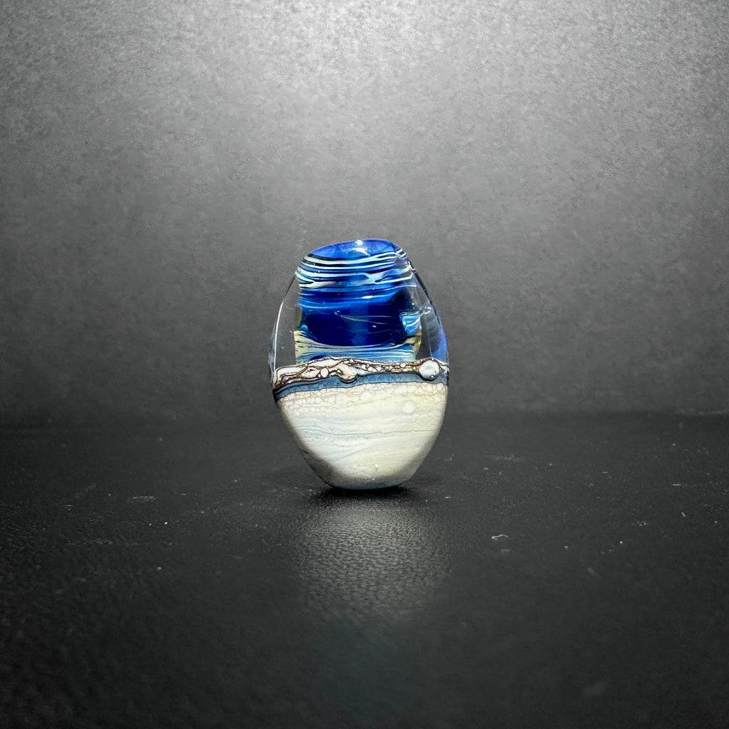 Small Blue Tide Pool with Shimmery Stripes – Perle di Vetro